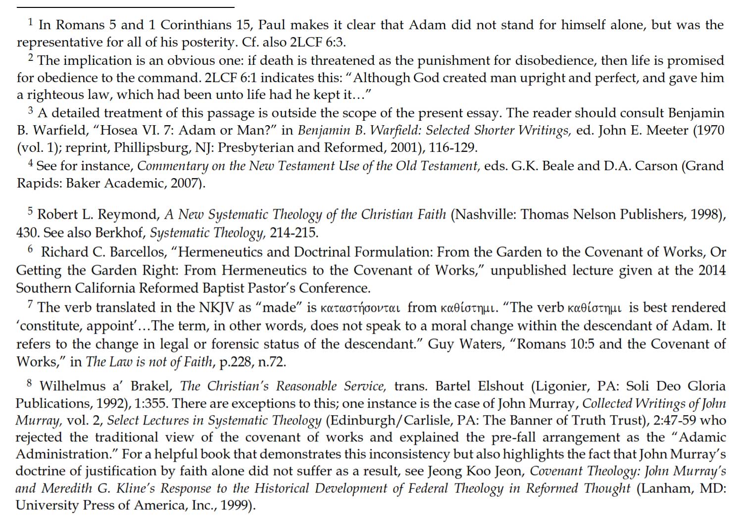 The Covenant of Works | Free Grace Baptist Church